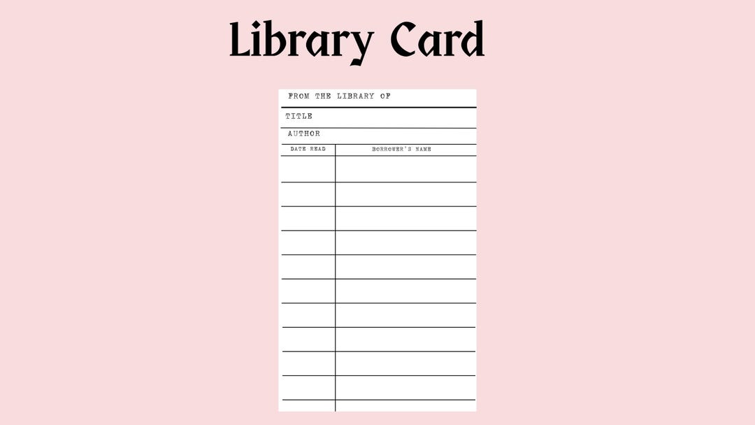 Library Catalog Card 2.0 - Etsy