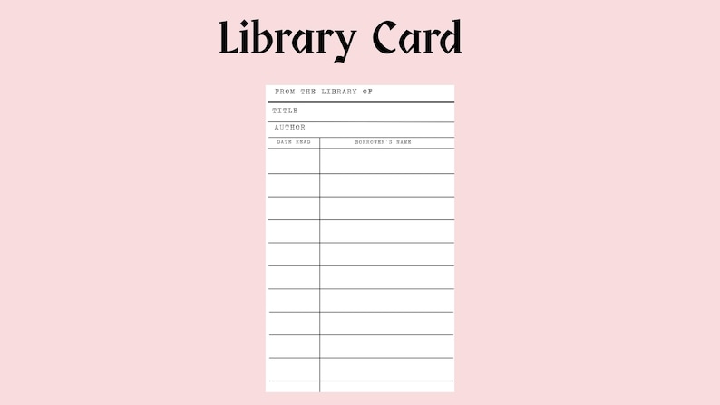 Library Catalog Card 2.0 - Etsy