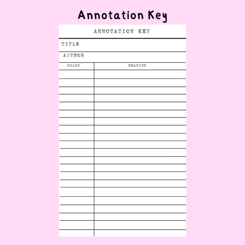 Annotation Key - Etsy