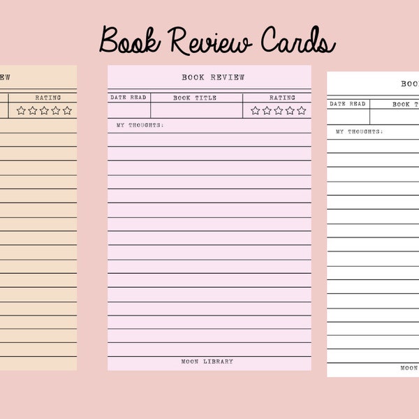 Book Review Template - Etsy