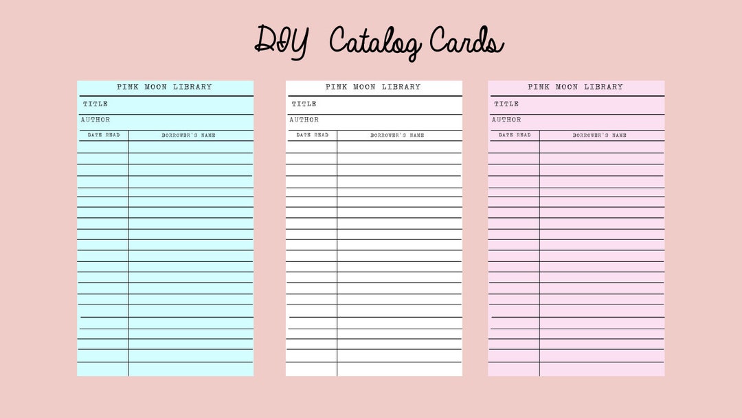 DIY Catalog Cards - Etsy