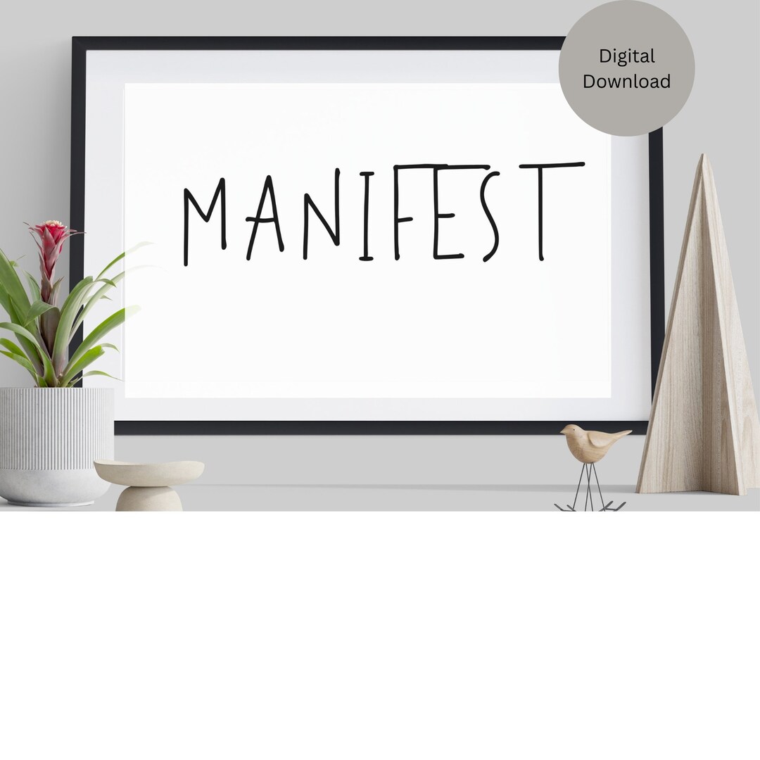 Manifest Downloadable Printable, Instant Download, Wall Decor, DIY Wall ...