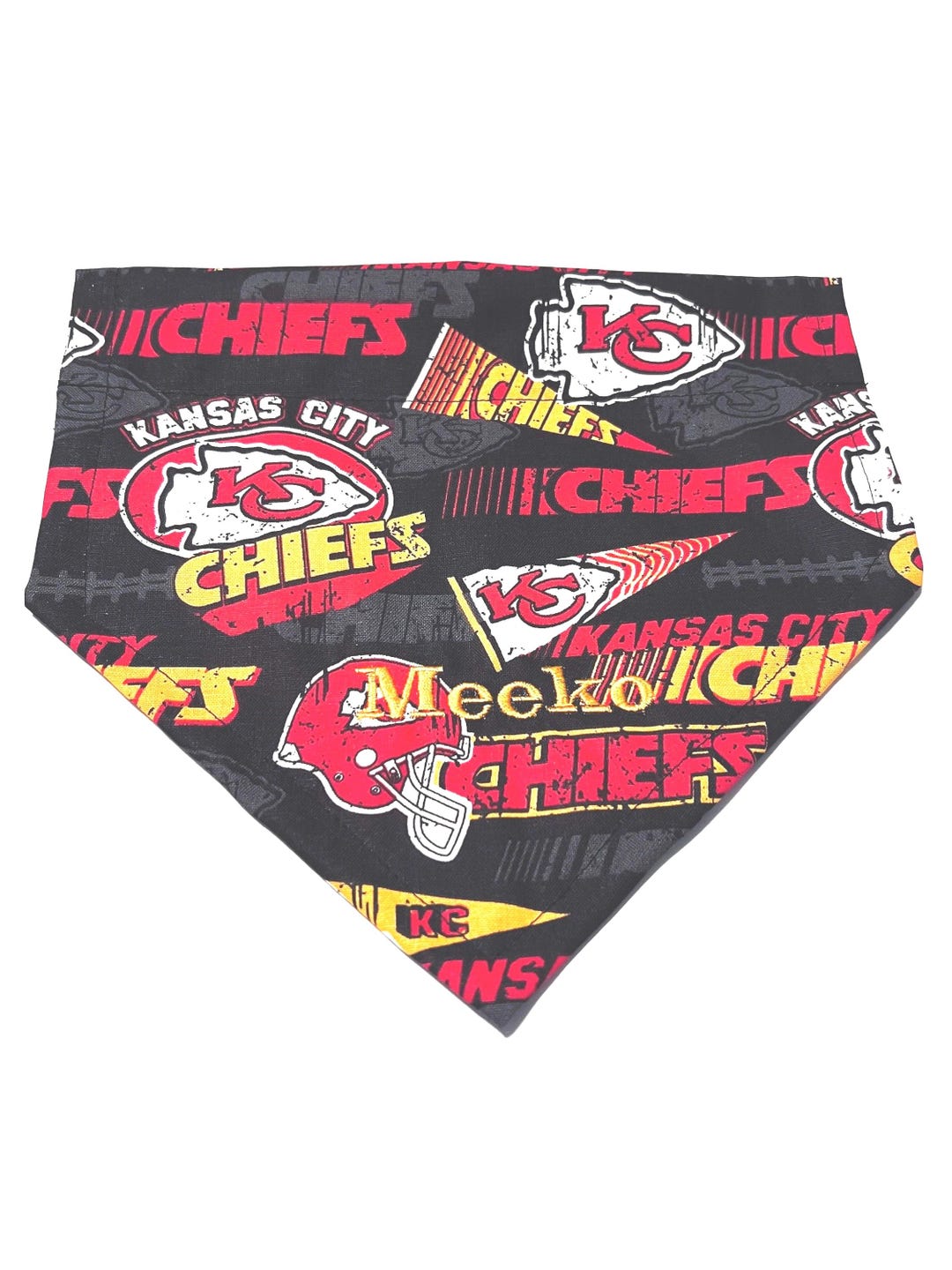 Kansas City Chiefs Dog Bandana: Embroidered NFL Pet Collar - Etsy
