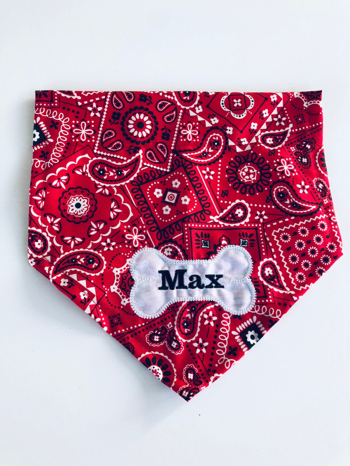 Red Bandana Dog Bandana: Personalized Slide-on Collar, Pet Gift - Etsy