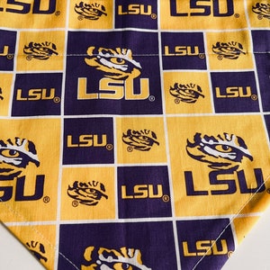LSU Tigers Dog Bandana, Personalized, Football, College, Slides Through ...