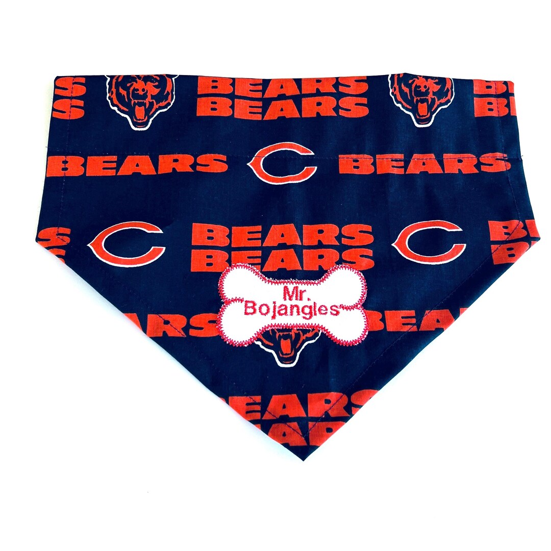 Personalized Chicago Bears Dog Bandana: Applique Bone, Slides on the ...