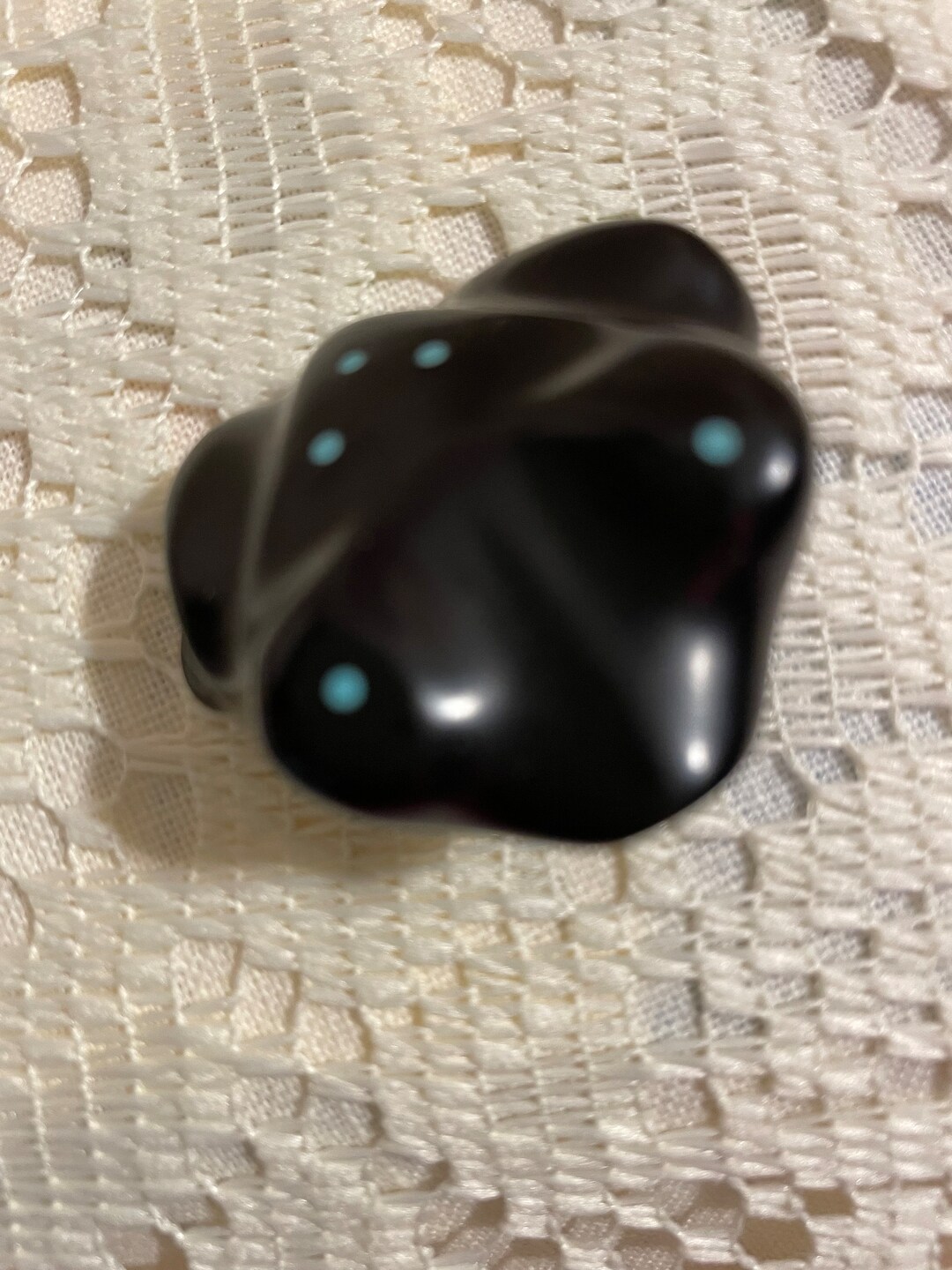 Jet Carving of A Frog With Turquoise Accents Vintage - Etsy