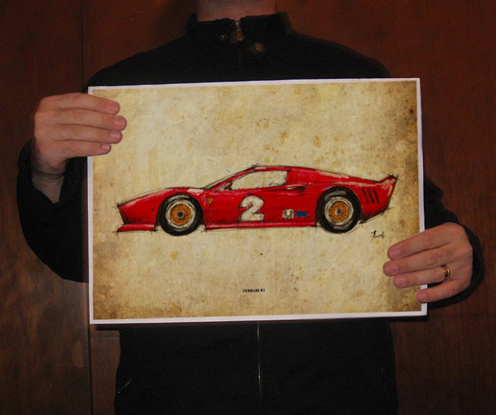 Art Print, FERRARI NUMBER 2,original Handmade Drawing Print ,11.5x16 - Etsy