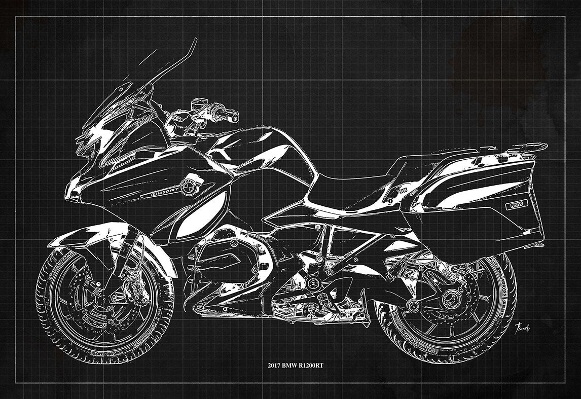 2017 BMW R1200RT Blueprintart Print 14x9.60 to 60x41inbike - Etsy