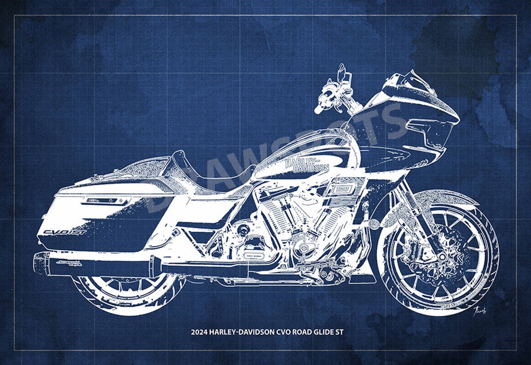 2024 Harley-davidson CVO Road Glide ST Blueprint Art Print - Etsy