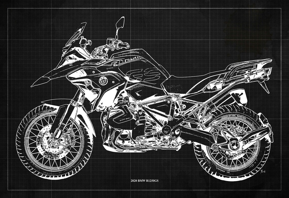 2020 BMW R1250GS Blueprintart Print 14x9.60 to 60x41inbike - Etsy