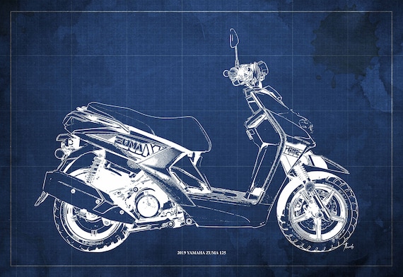 2019 Yamaha Zuma 125 Blueprintart Print Original - Etsy