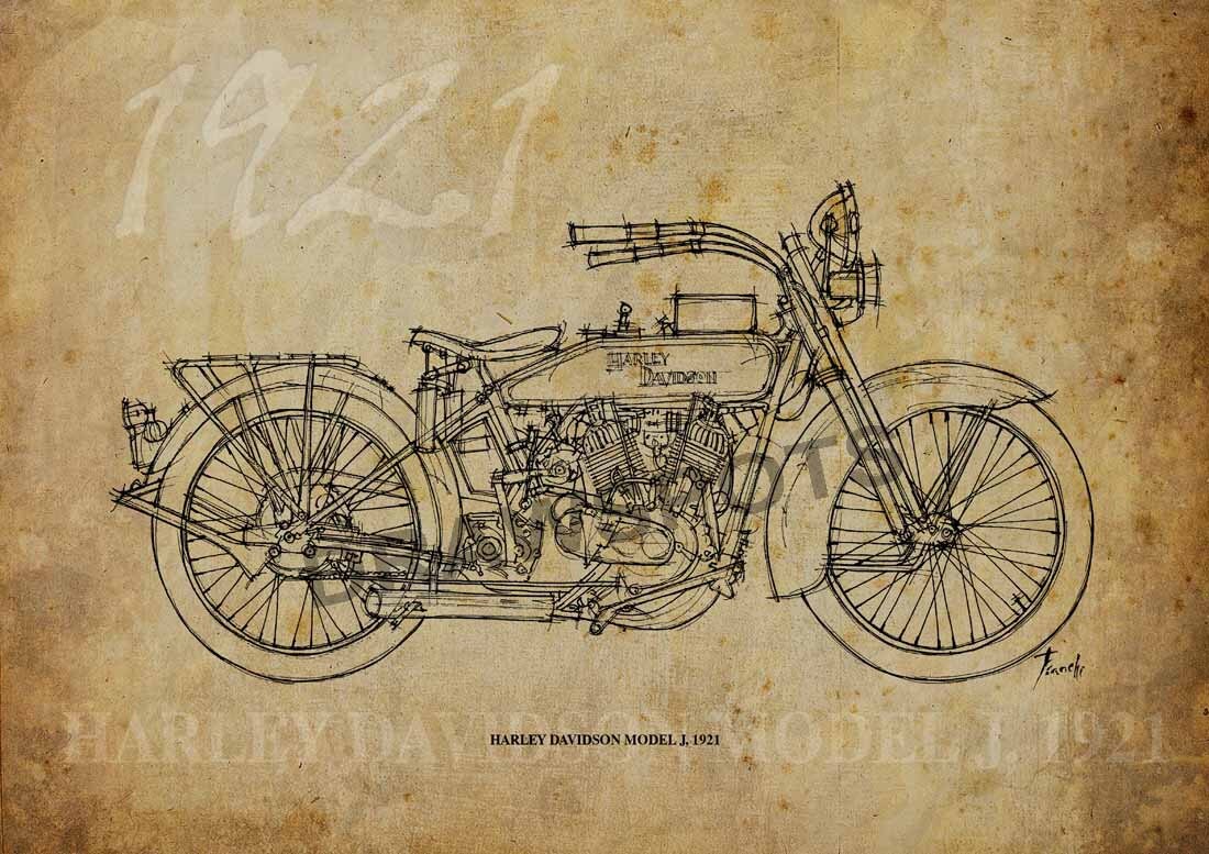 Set of 4 HARLEY DAVIDSON Original Art Prints Any Print - Etsy
