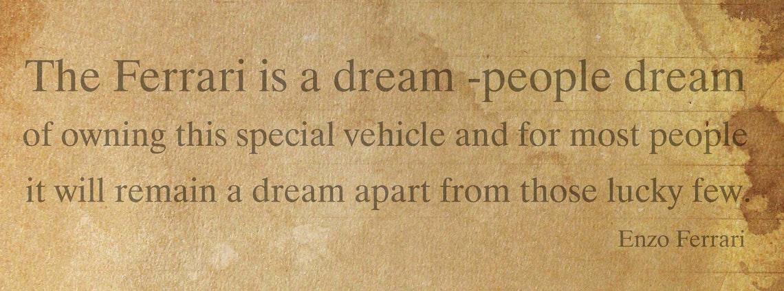 Enzo Ferrari Quote, 11.5x16 In. Original Handmade Drawing Art Print ...