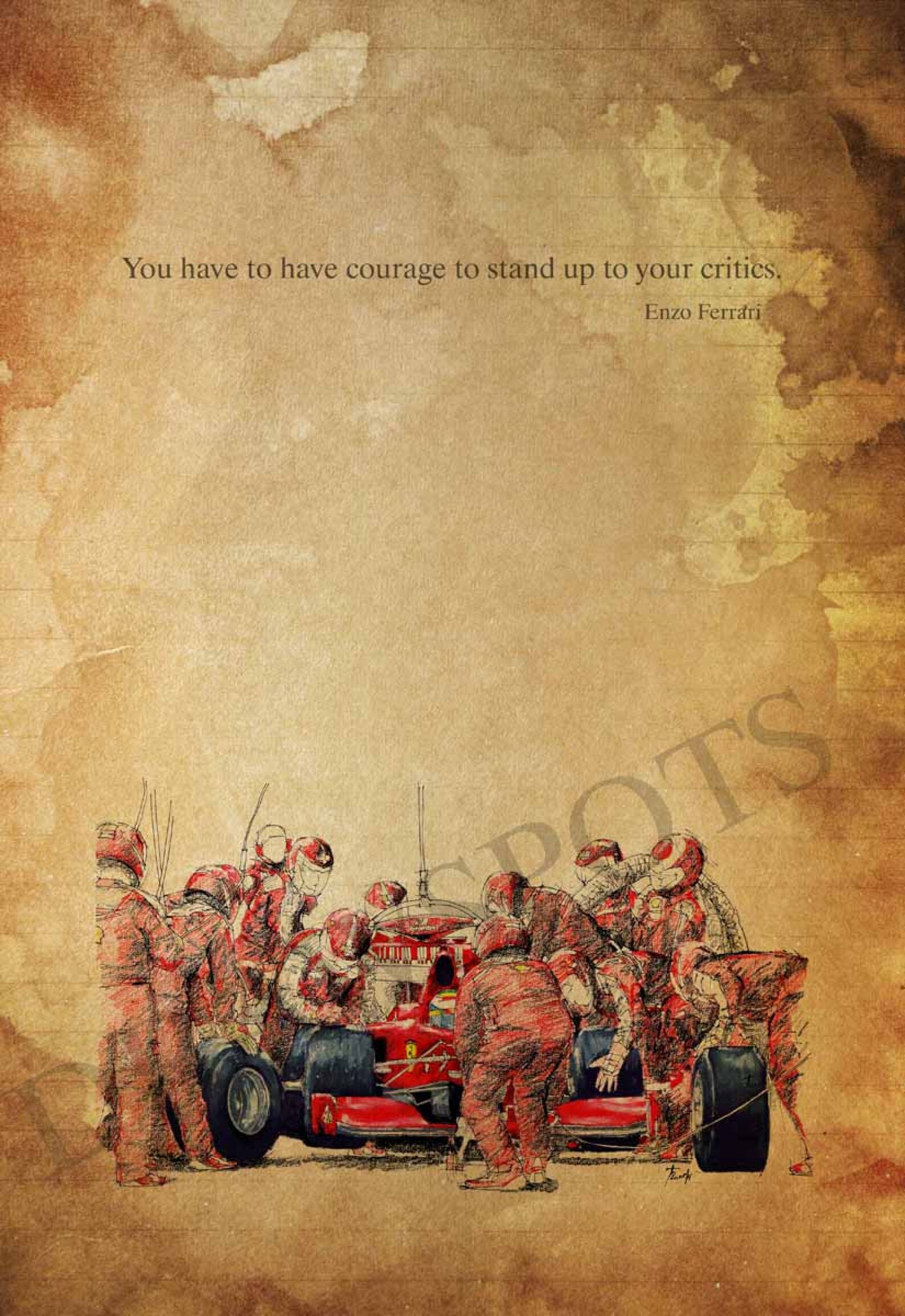 Personalized Art Print, Enzo Ferrari Quote "you Have to Have Courage to ...