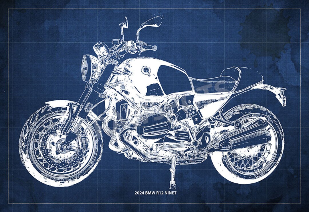 2024 BMW R12 Ninet Blueprint,art Print 14x9.60 to 60x41in,bike Art,gift ...