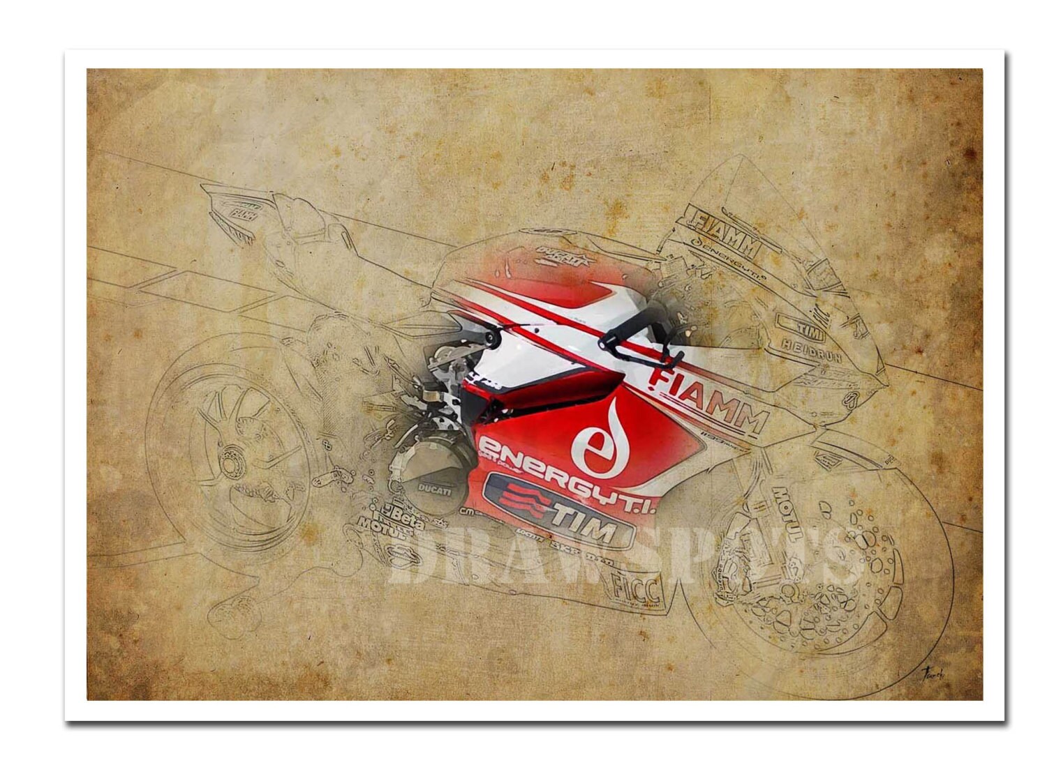 DUCATI Set of 3 Prints 11.5x16 Original Drawings Prints - Etsy