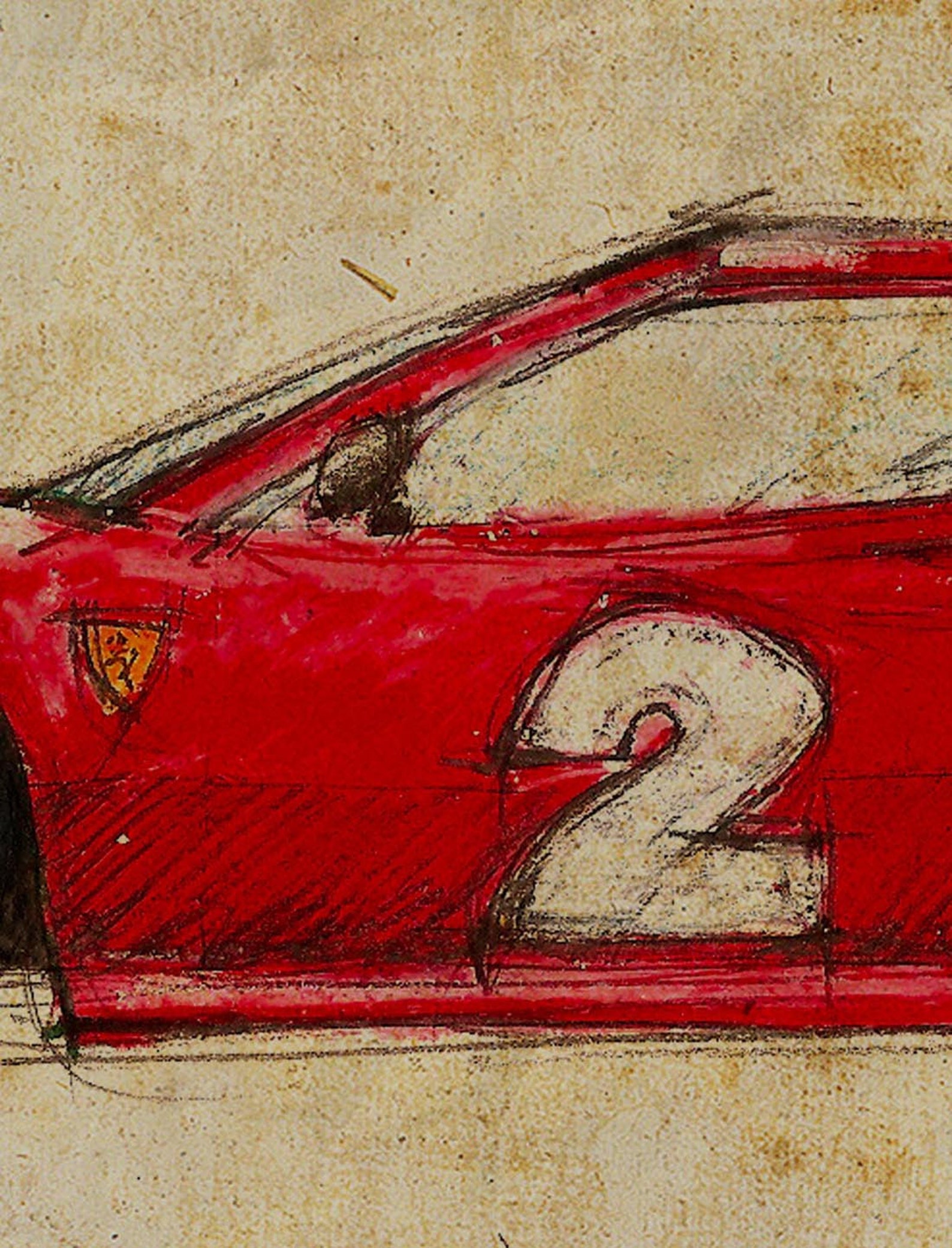 Art Print, FERRARI NUMBER 2,original Handmade Drawing Print ,11.5x16 - Etsy