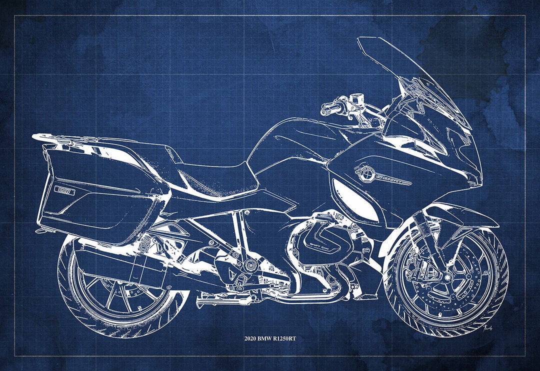 2020 BMW R1250RT Blueprint,art Print 14x9.60 to 60x41in,bike Art Print ...