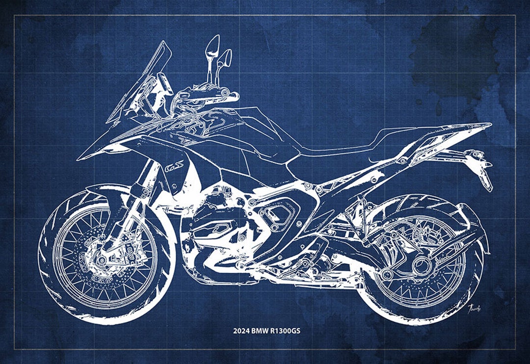 2024 BMW R1300GS Blueprint,art Print 14x9.60 to 60x41in,bike Art Print ...