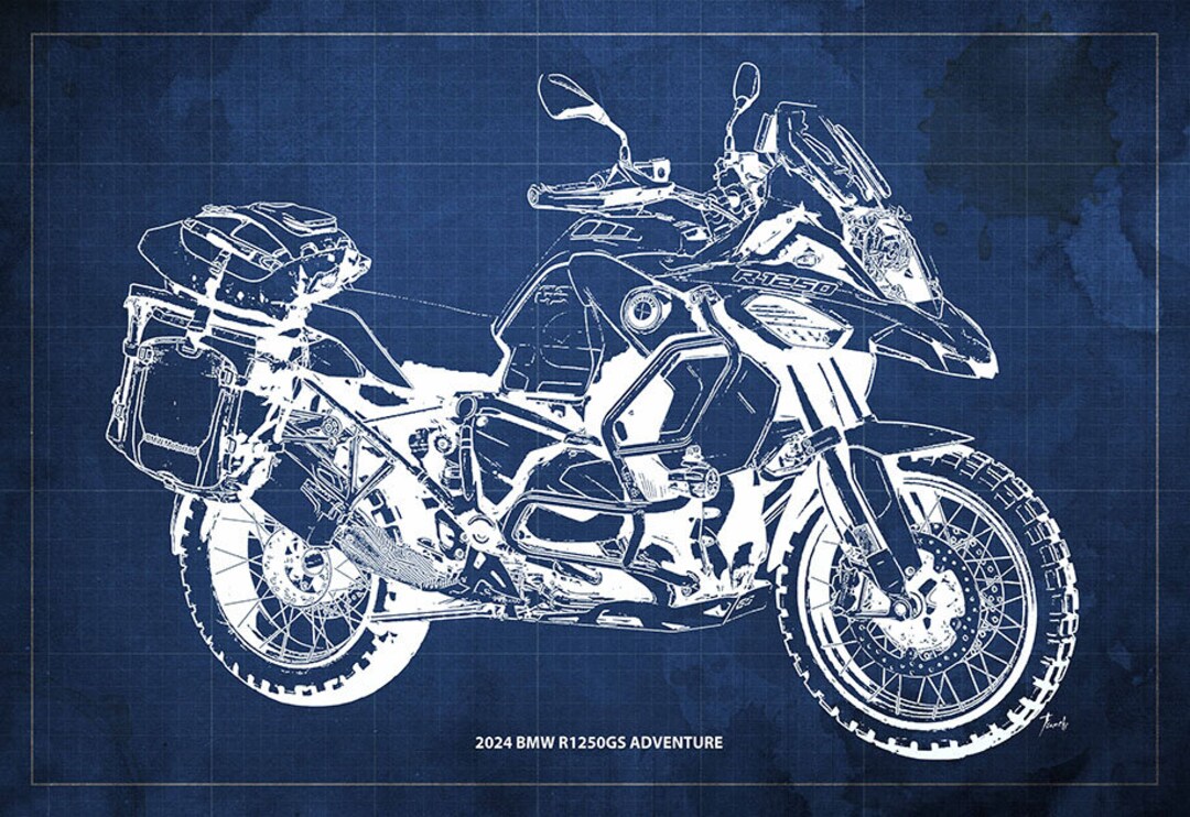 2024 BMW R1250GS Adventure Blueprint,art Print 14x9.60 to 60x41in,bike ...