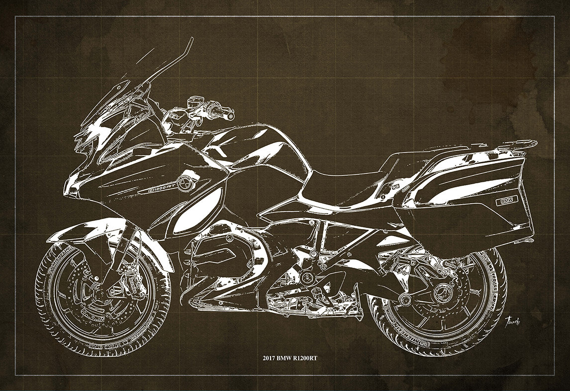 2017 BMW R1200RT Blueprintart Print 14x9.60 to 60x41inbike - Etsy