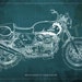 Moto Guzzi Cafe Racer Blueprint, Art Print 12x8 to 60x41 In, Motorcycle ...