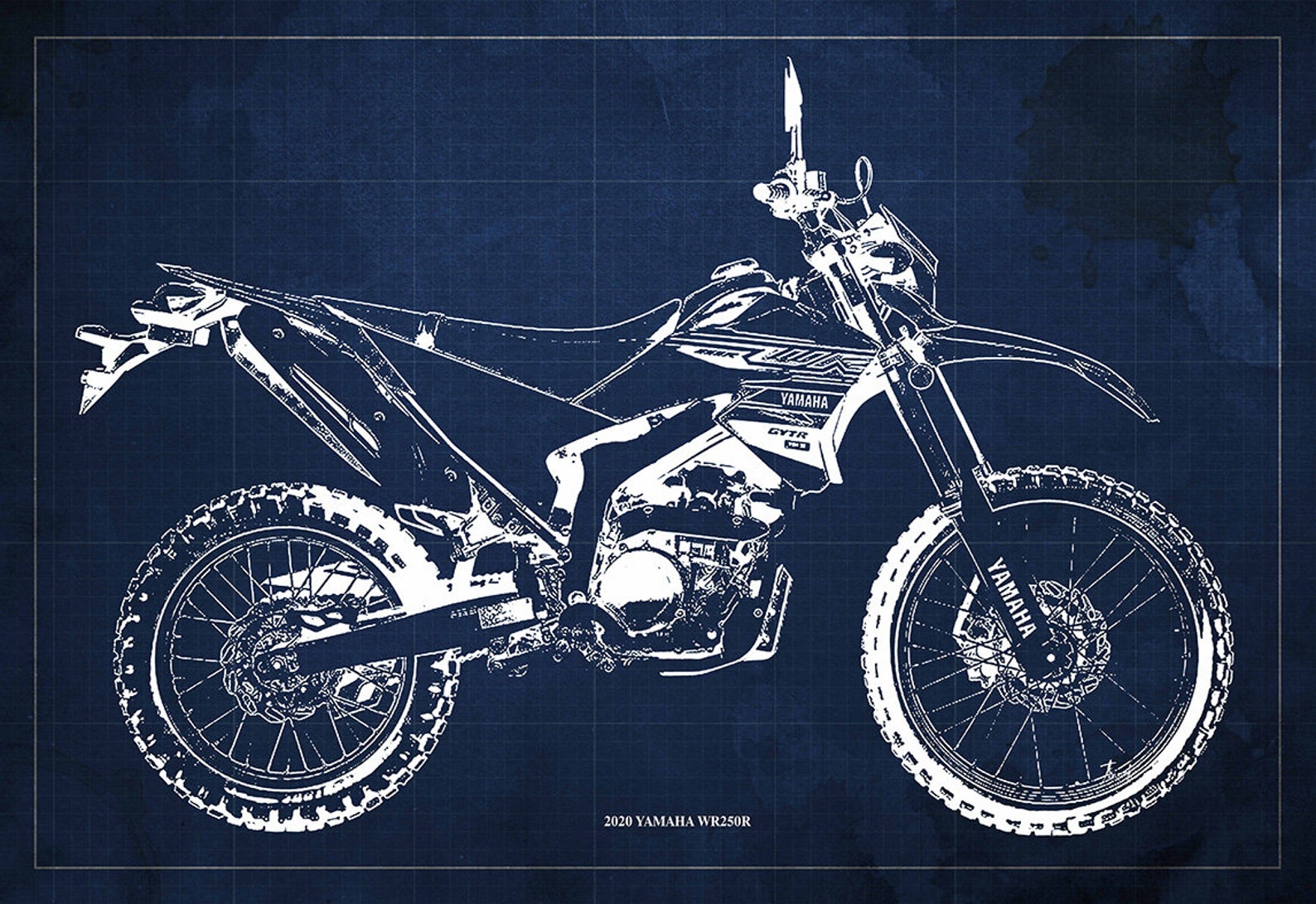 Yamaha YZ250F Blueprint Art Print, Garage Decor,unique Wall Art - Etsy