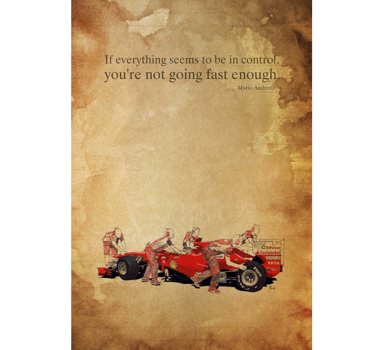 Enzo Ferrari Quote, 11.5x16 In. Original Handmade Drawing Art Print ...