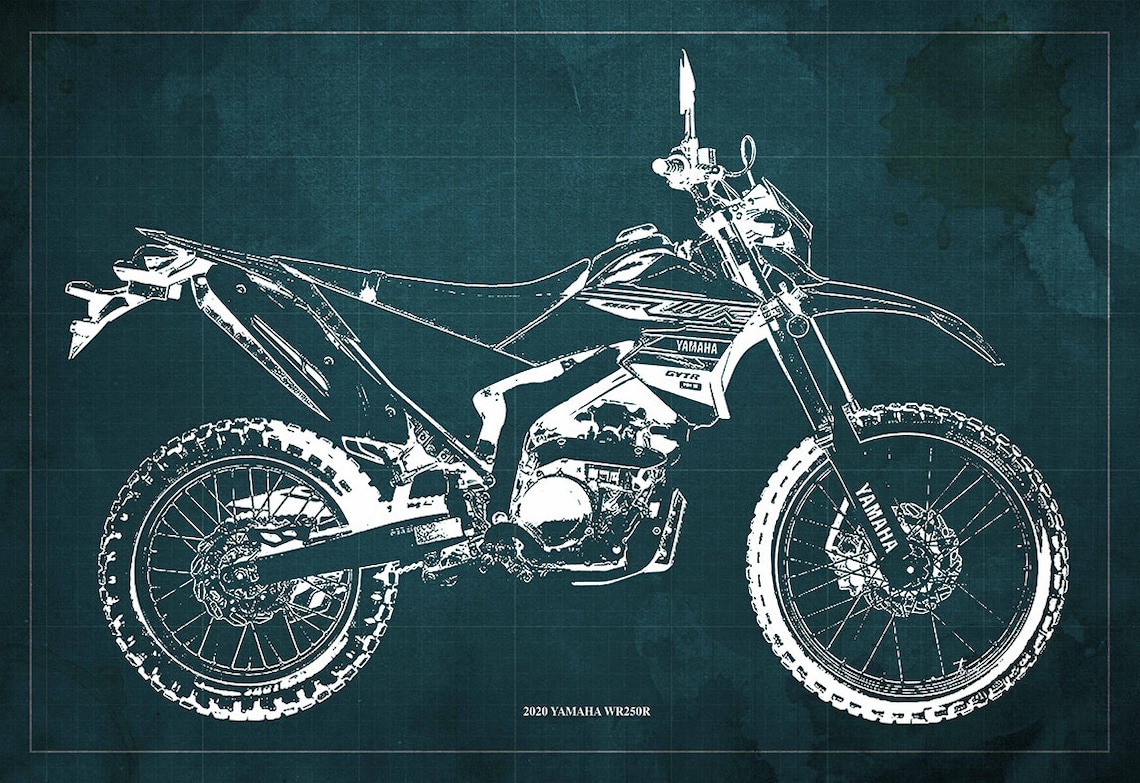 2019 Yamaha YZ250F Blueprintart Print 14x9.60 to 60x41inbike - Etsy