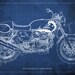 Moto Guzzi Cafe Racer Blueprint, Art Print 12x8 to 60x41 In, Motorcycle ...