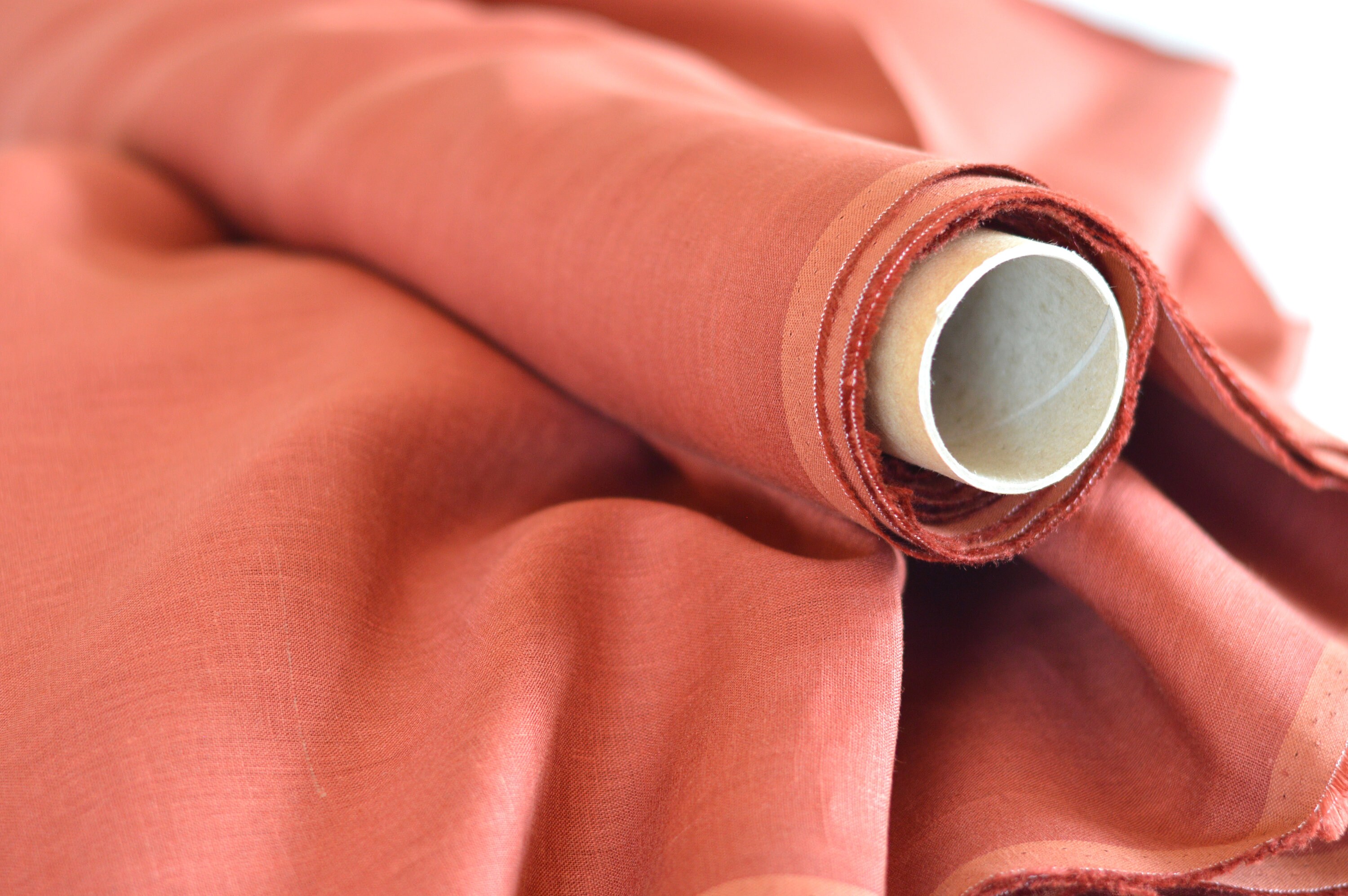 Gloria Rust Linen Fabric / Thin and Soft Linen / Brown Orange - Etsy