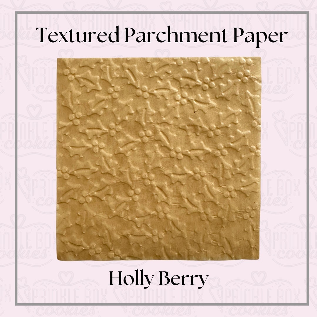 Holly Berry Textured Parchment Paper, Dimensional Parchment - 4X4 Inch ...