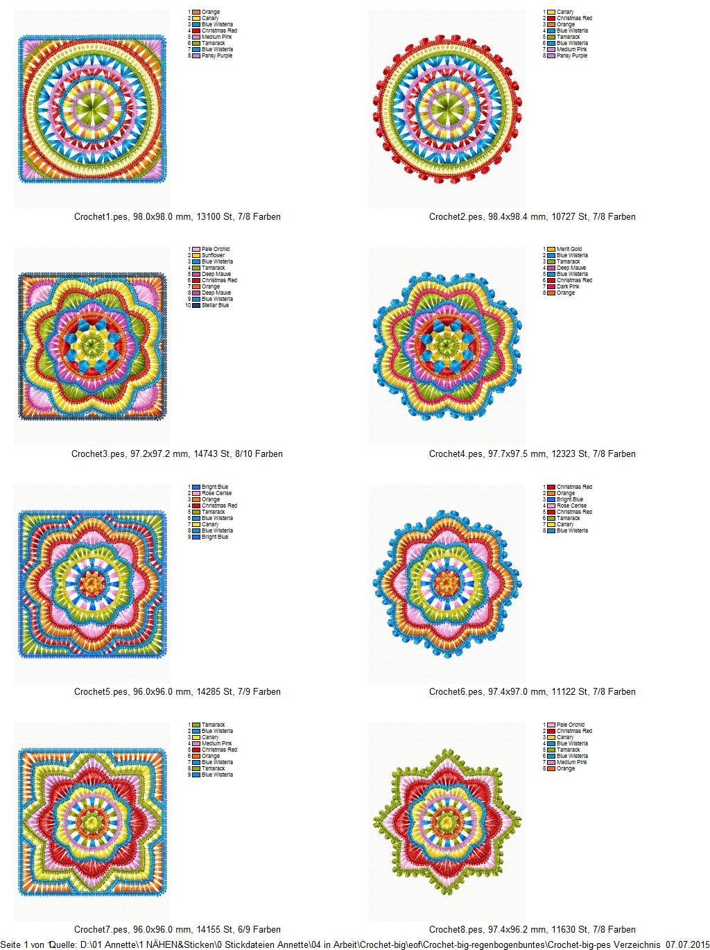 Crochetbig Embroidery File 10x10 Frame Crochet Ornament Mandala - Etsy