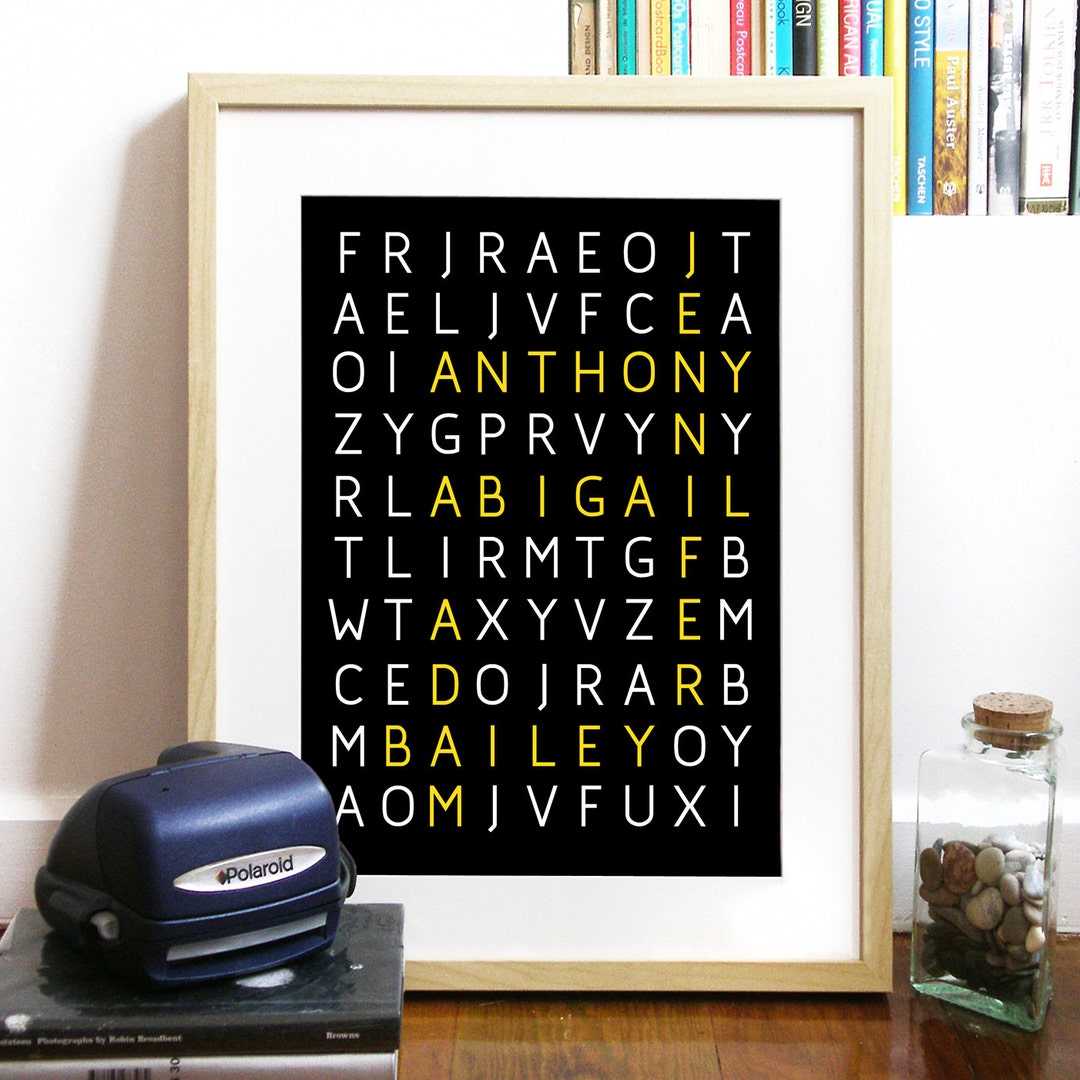 WORD PUZZLE Poster for Family or Friends Great Gift Print - Etsy