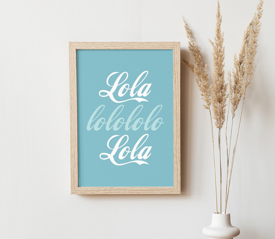 Digital Art Music Poster Lola the Kinks Lyrics Quote Inspired Music in ...