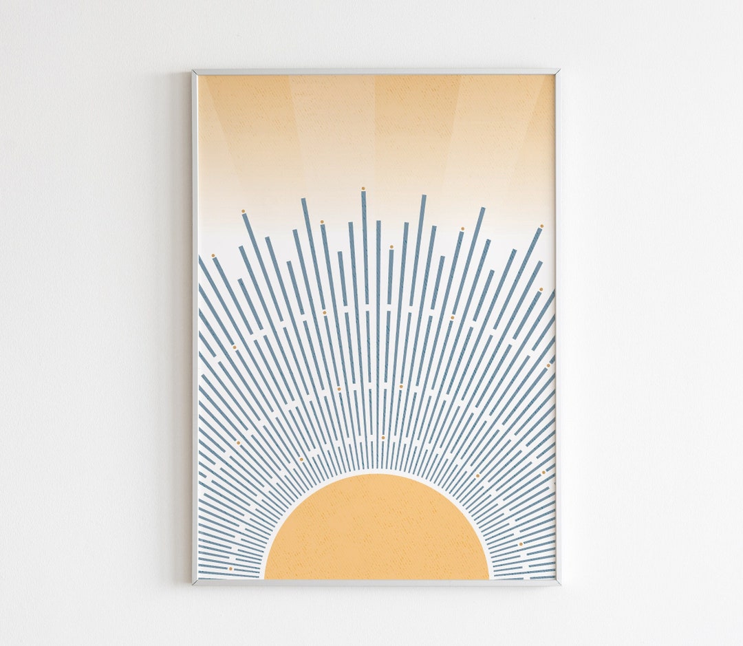Digital Print Boho Sun Illustration Poster Print Printable Art Poster ...