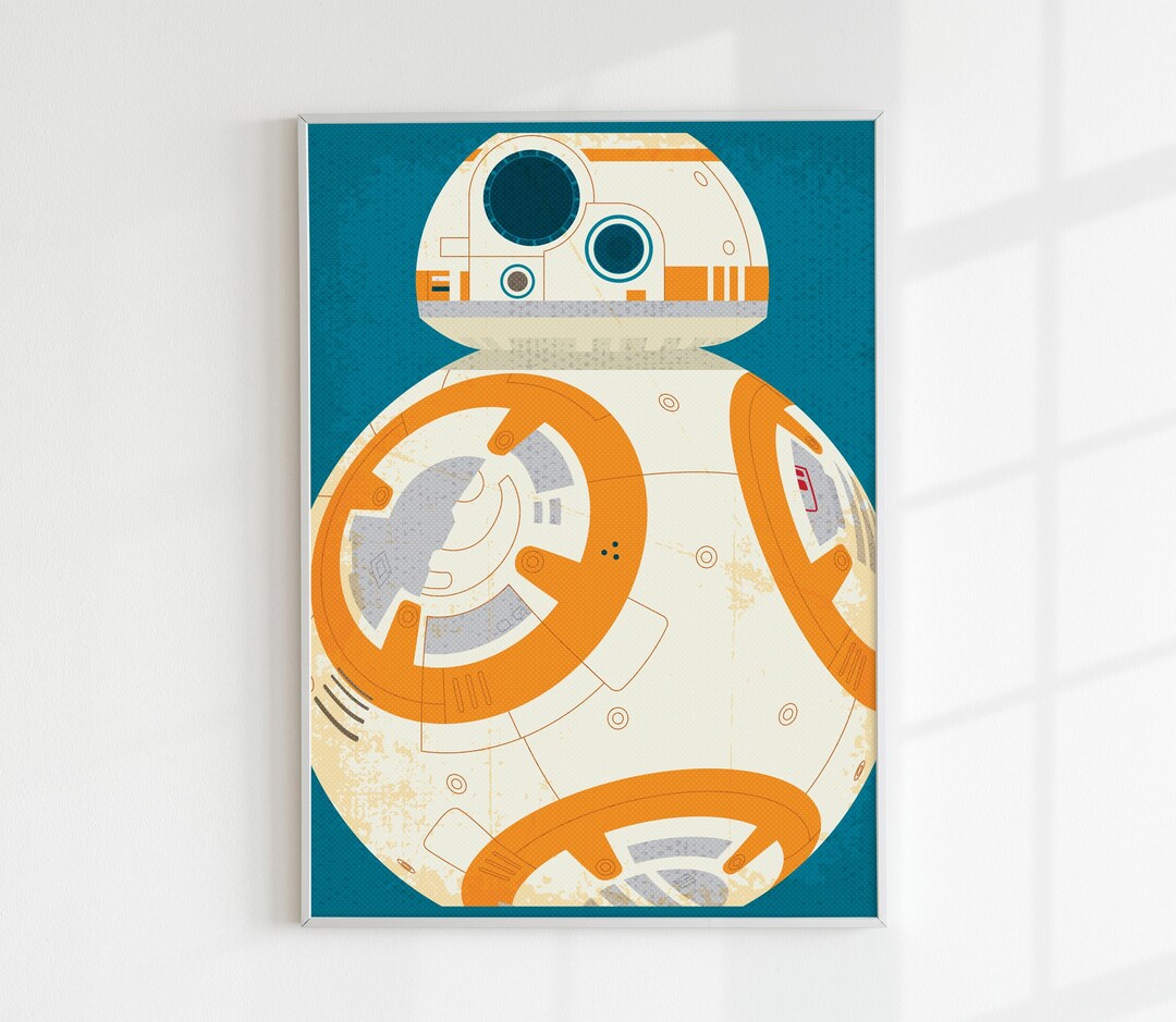 Digital Print Star Wars Poster BB8 Robot Movie Poster Art Print Droid ...