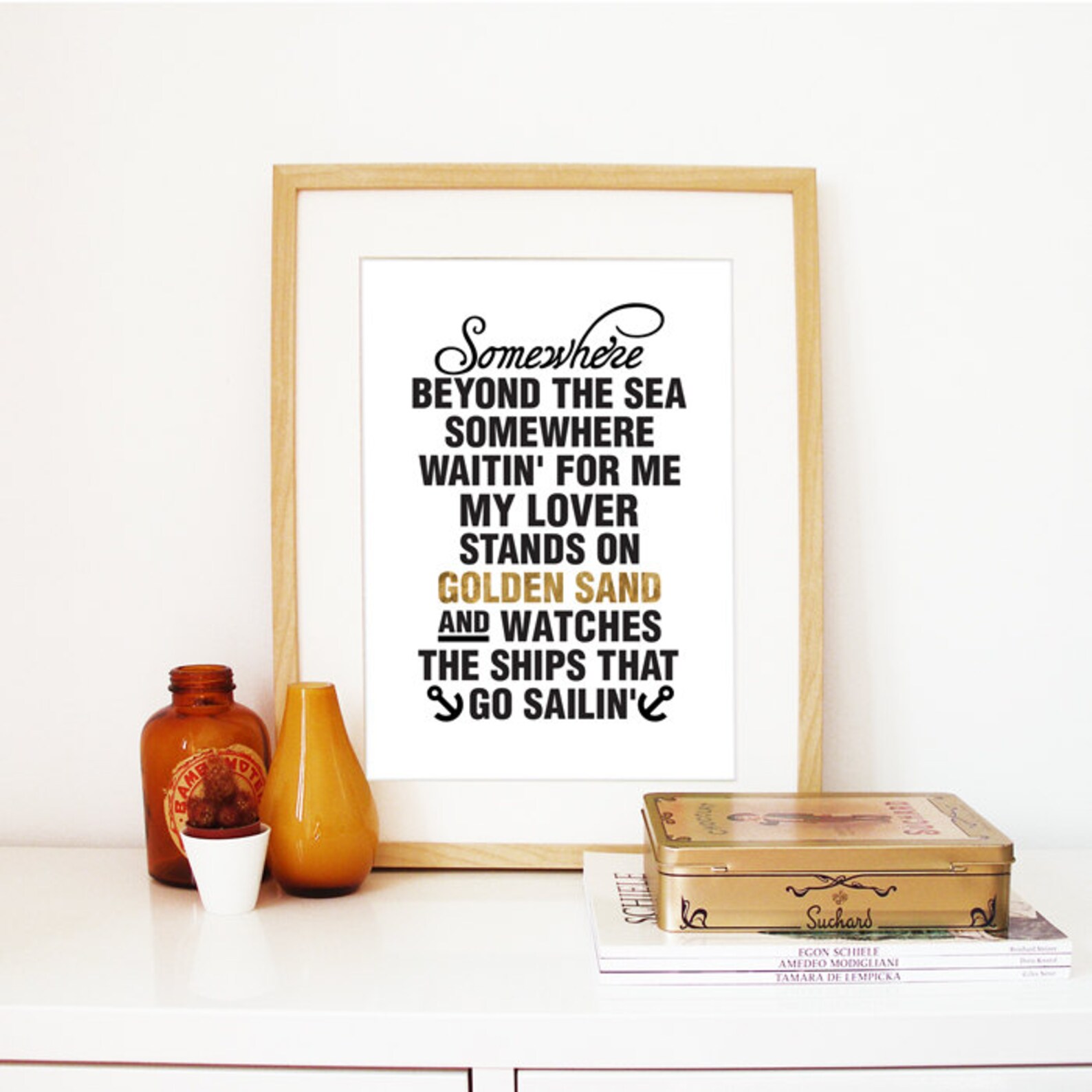 La mer music lyrics Poster print typography Beyond the Sea | Etsy