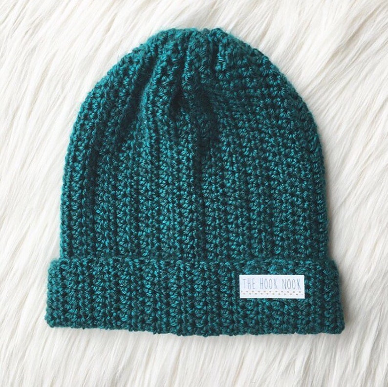 Crochet Fold Over Brim Beanie PATTERN - Etsy