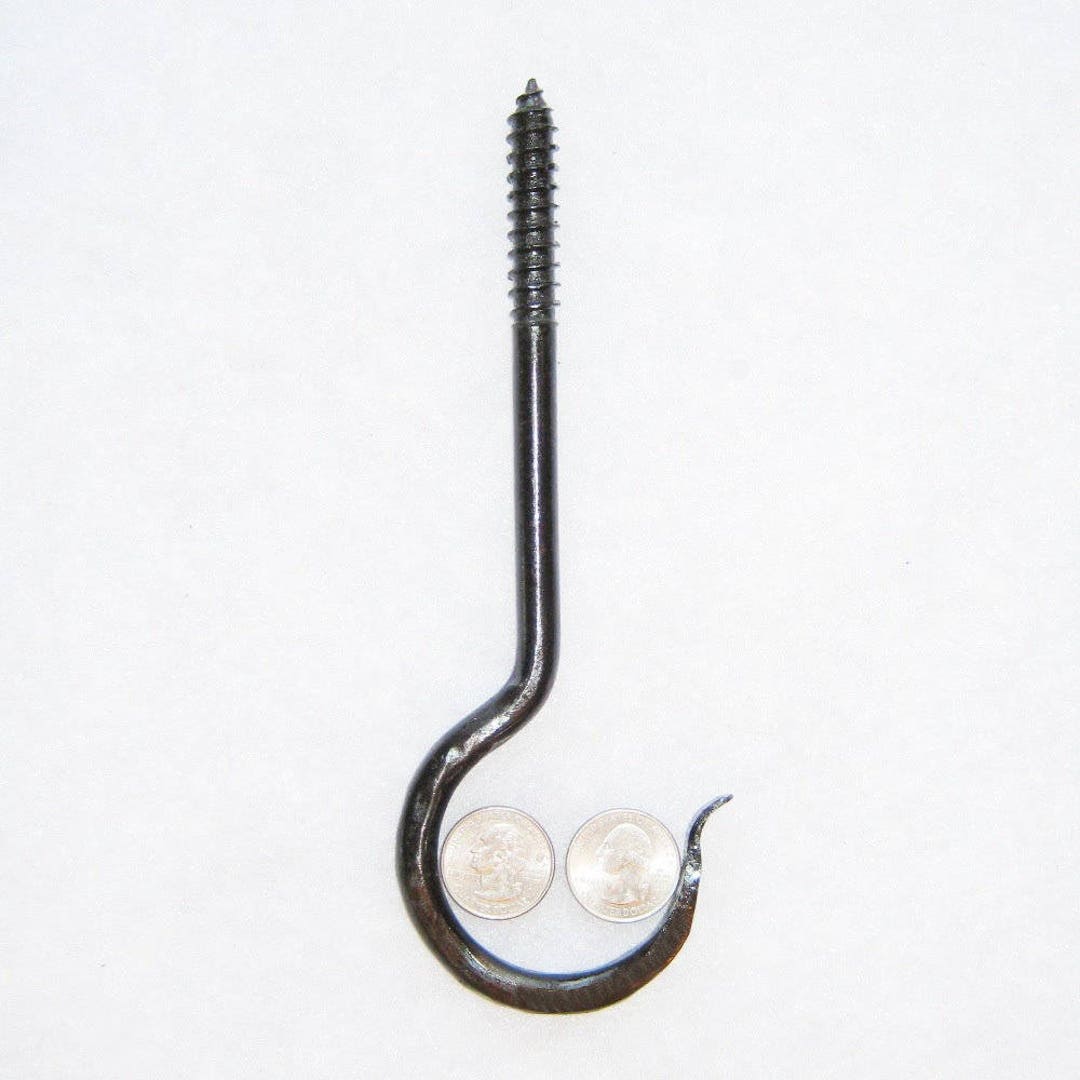 Ceiling Hook, Set of Two, 3/8 X 7 1/2 X 2, Forged Hooks, Lag Hooks ...