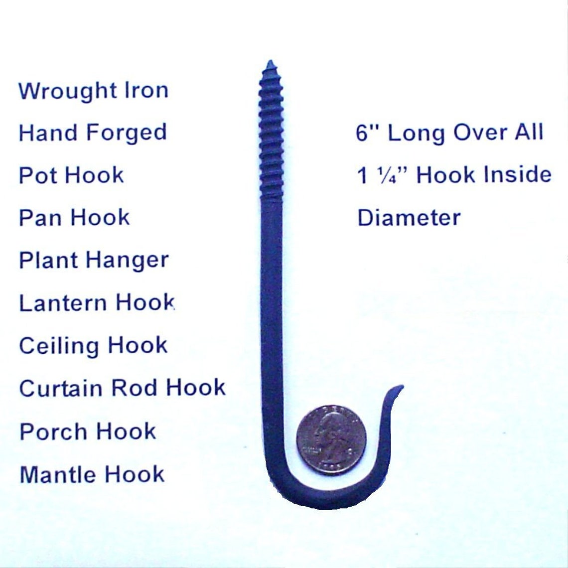 Rustic Utility Hook 5/16 X 6 X 1 1/4 Curtain Rod Hook - Etsy