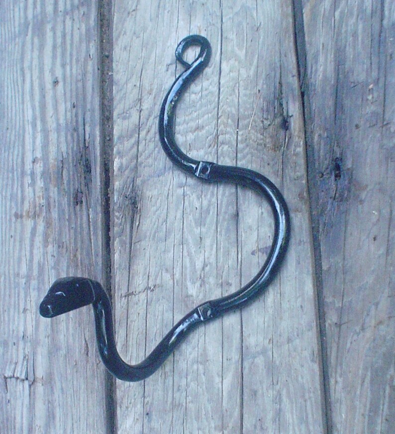 Snake Wall Hook Crawling Down Handmade Wrought Iron Hand | Etsy