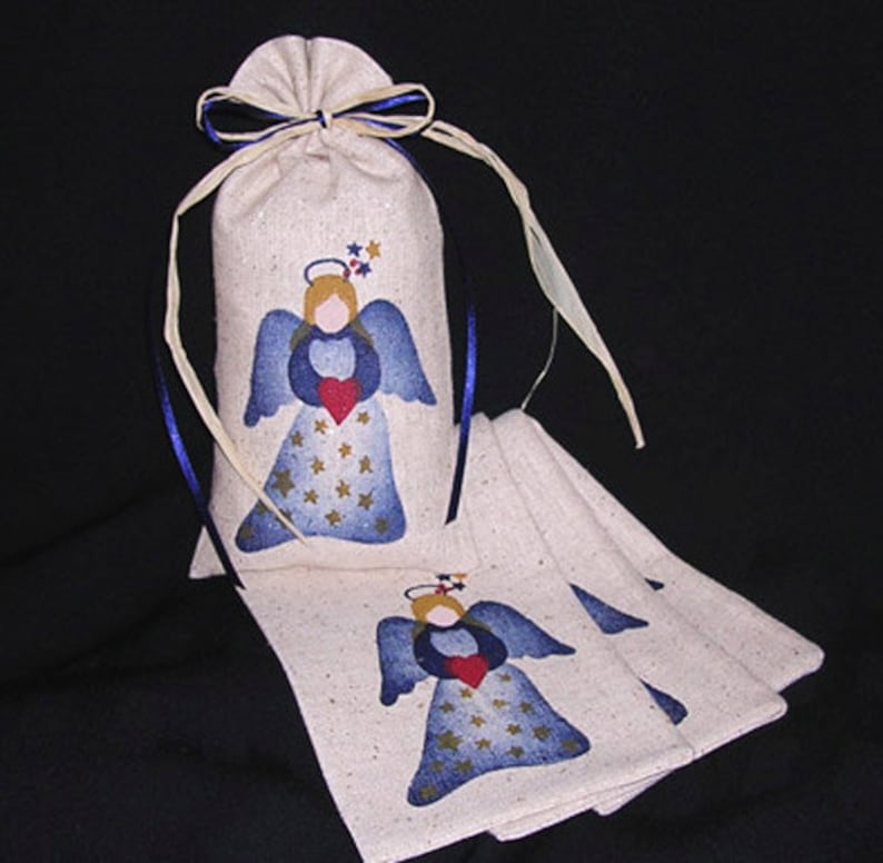25 Fabric Gift Bags Angel With Star - Etsy