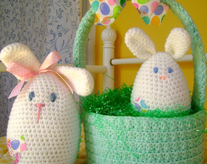 Easter Bunny CROCHET PATTERN Basket With Bunny and Baby Bunnie - Etsy