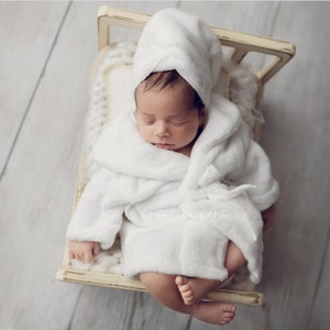 Newborn Photo Prop Robe and Towel Set White or Pink, Newborn ...