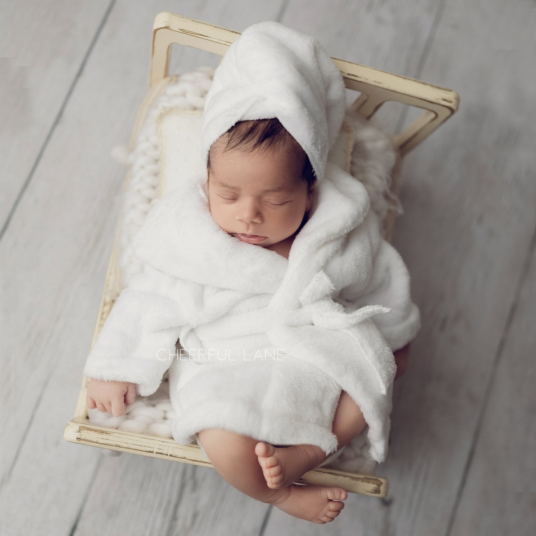 Newborn Photo Prop Robe and Towel Set White or Pink, Newborn ...