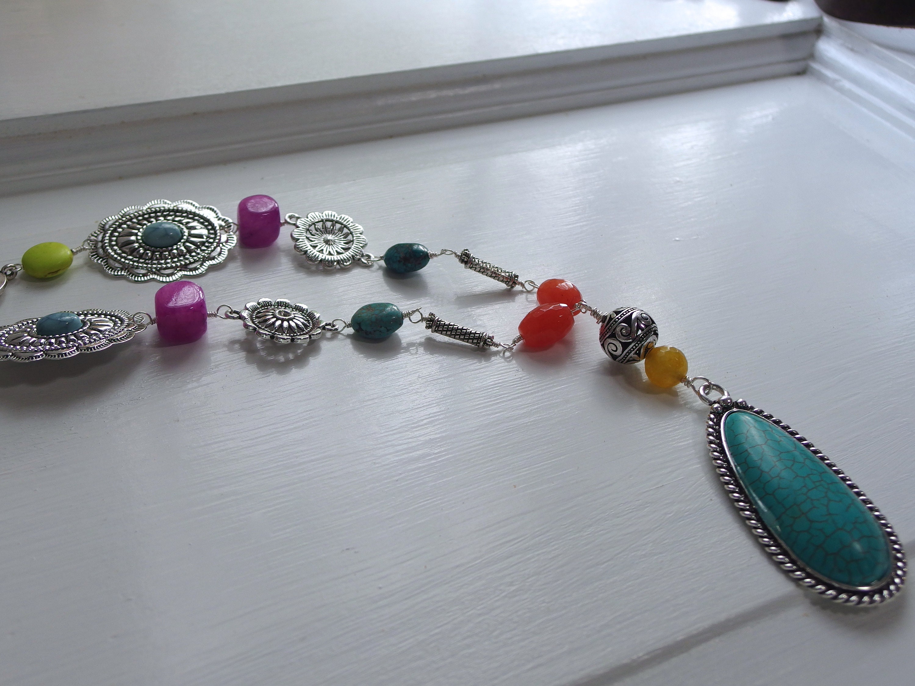 SUNBEAM 4, Boho Style Multi Color Necklace, Sundance Style Jewelry ...