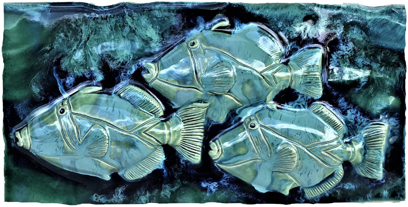 Ceramic Fish Wall Art, Kitchen Backsplash Tile, Tropical Fish Wall Art ...