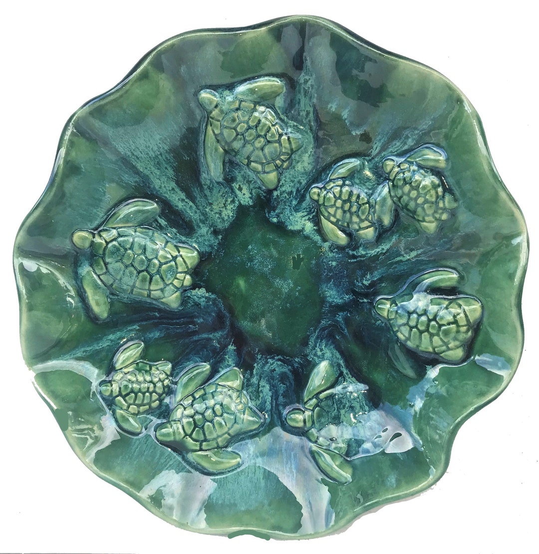 Ceramic Hawaiian Green Sea Turtle Wall Plaque, Ceramic Turtle Artwork ...